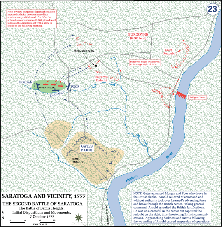 Revolutionary War Saratoga Battle Map
